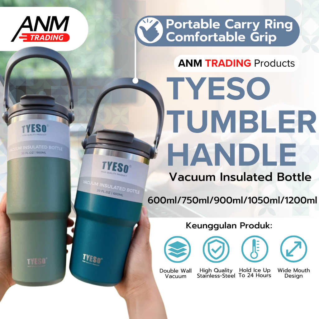 Jual [ANM TRADING] TYESO Tumbler Handle 2 in 1 Coffee Cup Stainless-steel Thermos Bottle ...