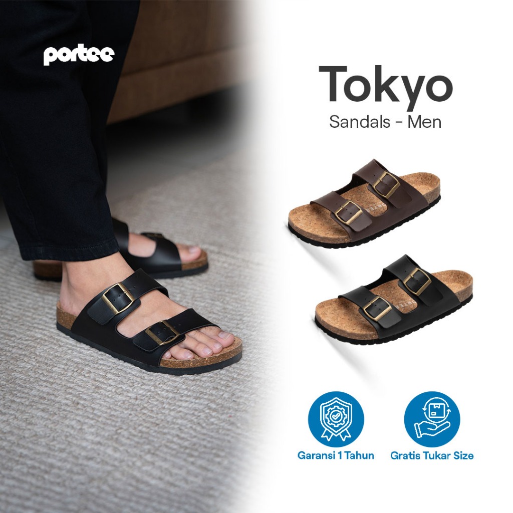 Jual Sandal Pria Portee Tokyo Espresso – Slop Mules Nyaman | Santai ...