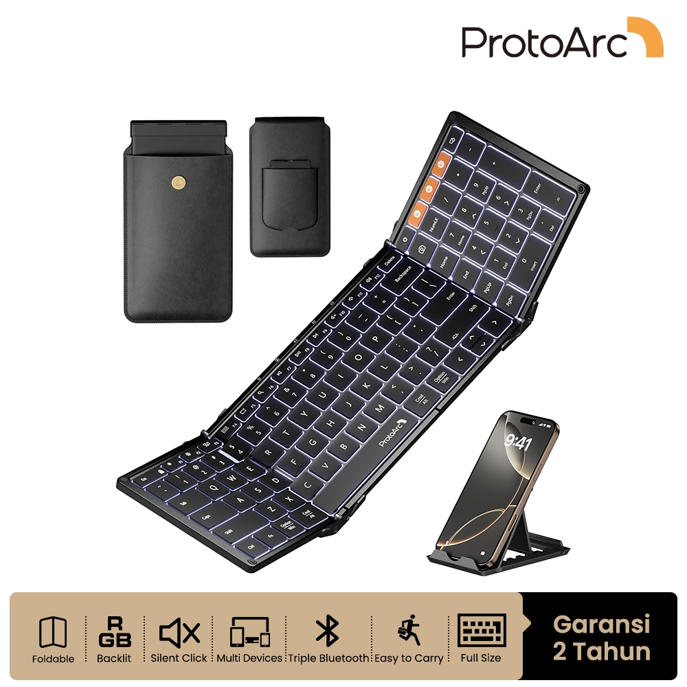 Jual ProtoArc XK01 Plus Foldable Keyboard Lipat Wireless RGB Backlit ...