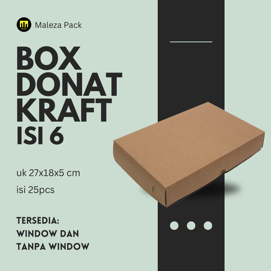 Jual Box Donat isi 6 Kraft/ Dus Donat Tanpa Window/ Kemasan Donat ...
