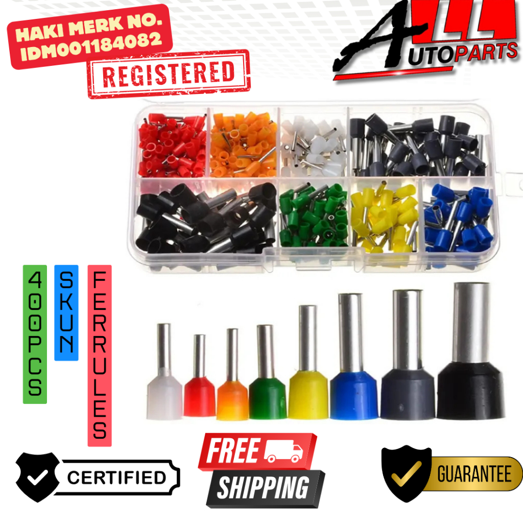 Jual Skun ferrules insulated terminal block konektor 400pcs | Shopee ...