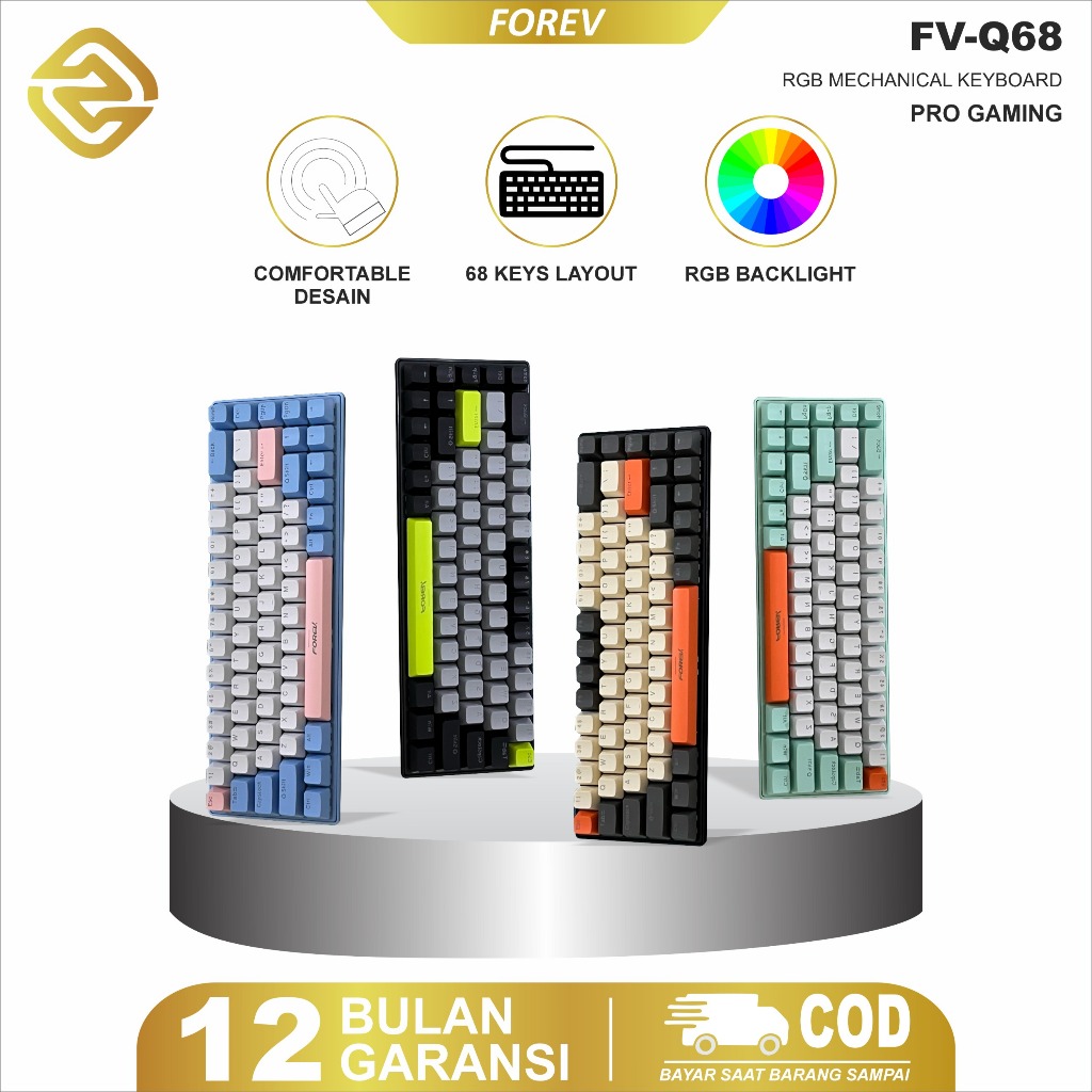 Jual Zph Keyboard Zph Mechanical FOREV FV-Q68 Wired USB Type-C ...