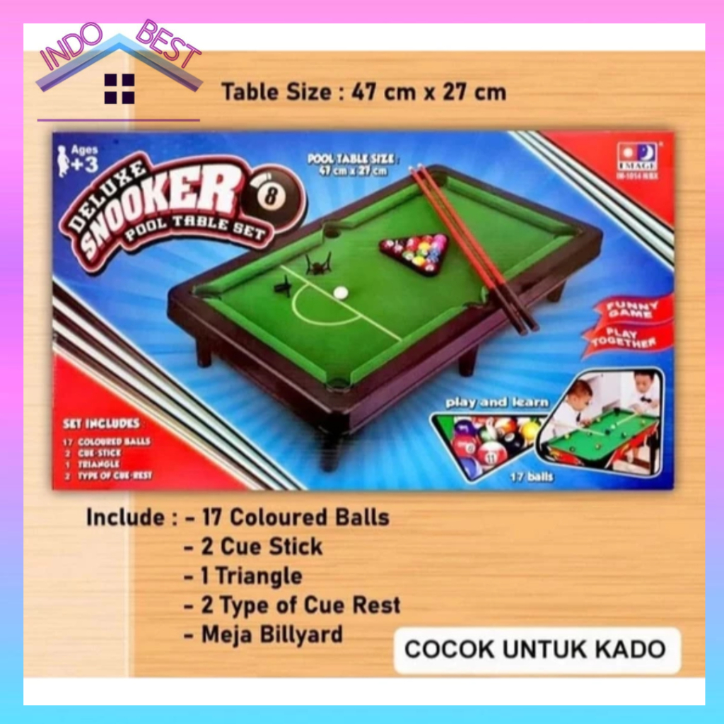 Jual Indoboss | Mainan Set Meja Billiard Pool Board Games Hadiah Kado ...