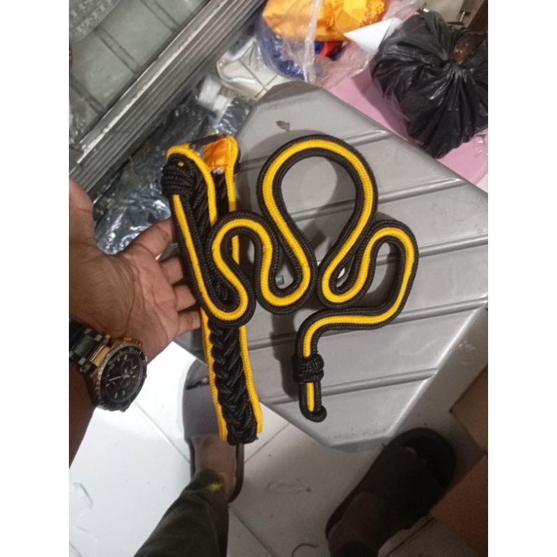Jual talikur PDH komando akpol warna hitam list kuning kombinasi kuning ...