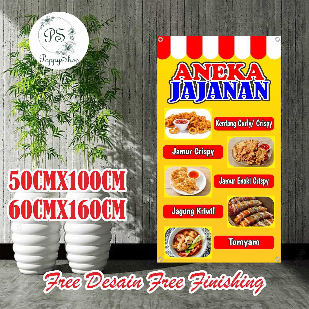 Jual Spanduk Banner 50X100 Aneka Jajanan Bisa Request Design | Shopee ...