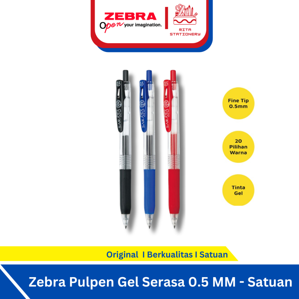 Jual Zebra Pulpen Gel Sarasa 0.5mm Eceran / Satuan | Shopee Indonesia