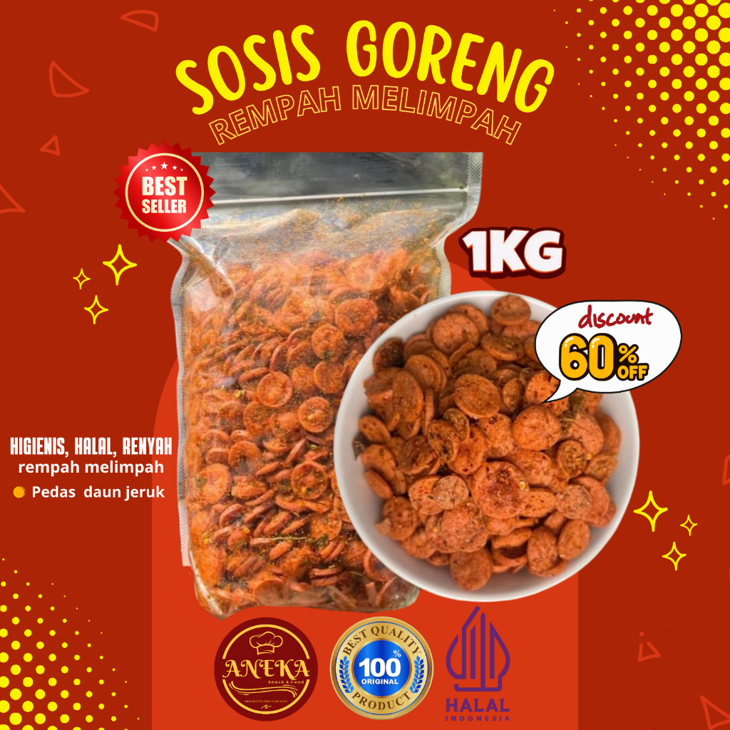 Jual Sosis Goreng Pedas 1Kg Krispi/Sosis Goreng Viral/Sosreng | Shopee ...