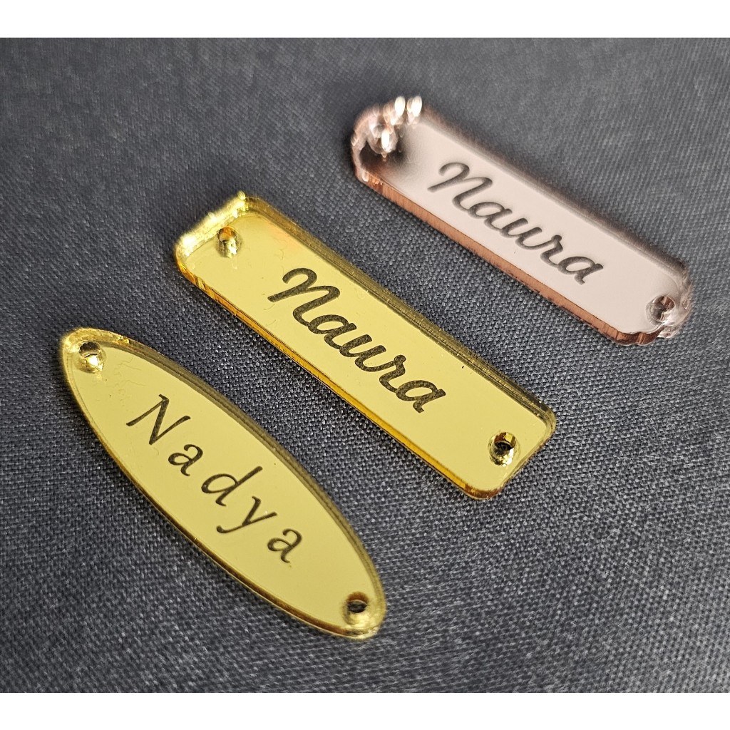 Jual Label Hijab Akrilik Label fashion 1x3 cm | Shopee Indonesia