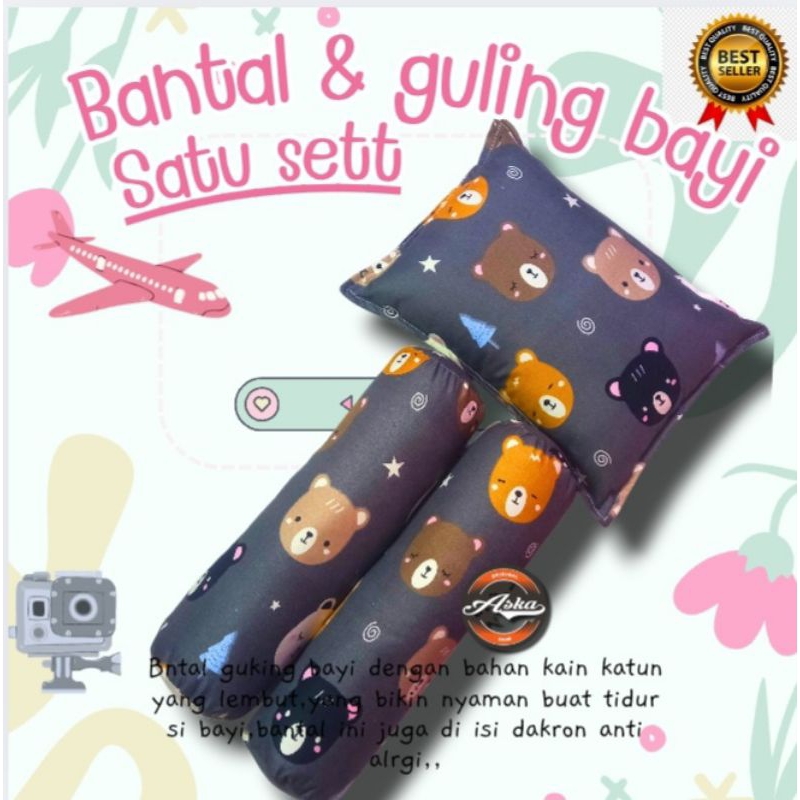 Jual Bantal guling bayi satu set motif karakter empuk | Shopee Indonesia