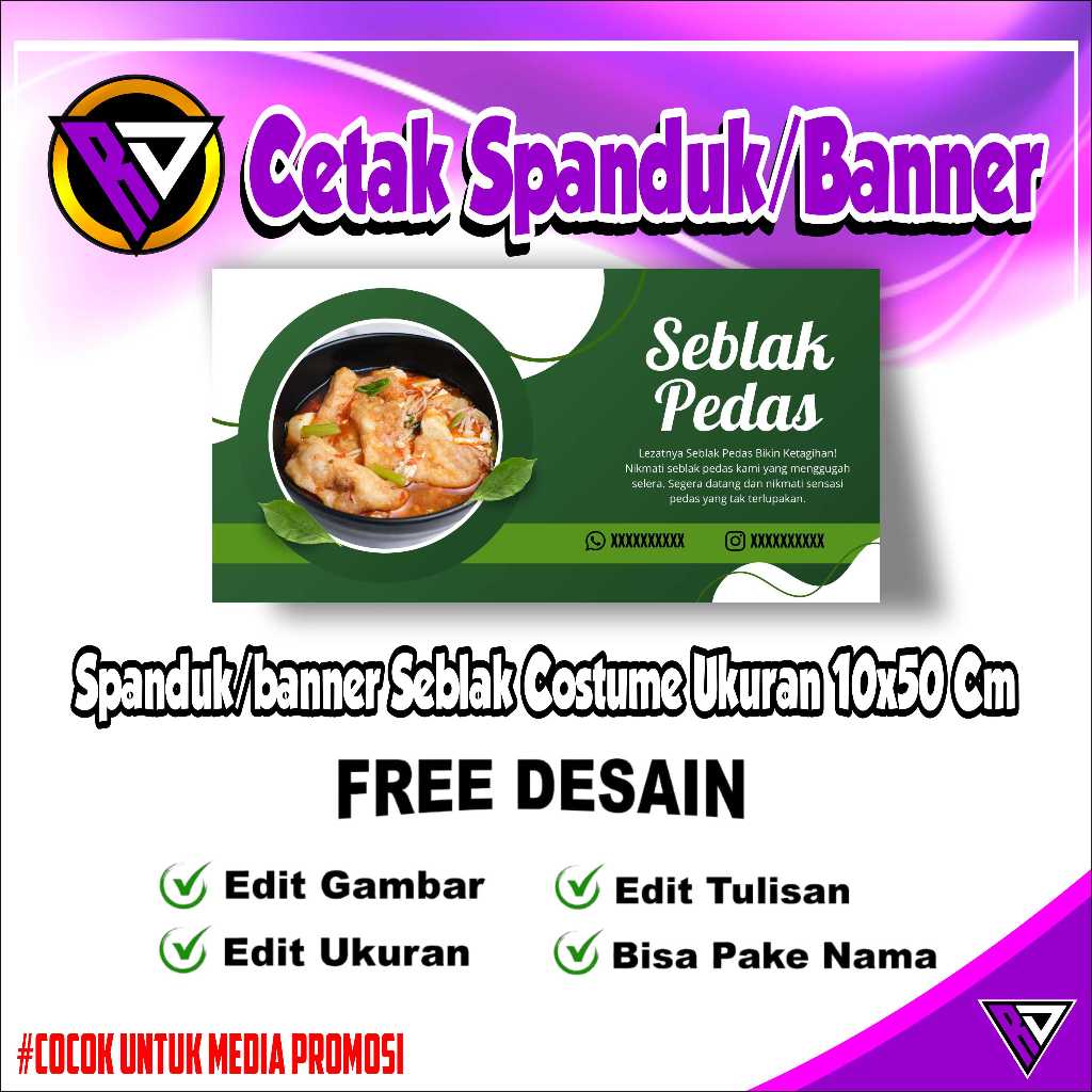 Jual SPANDUK/BANNER SEBLAK COSTUME DESIGN | Shopee Indonesia