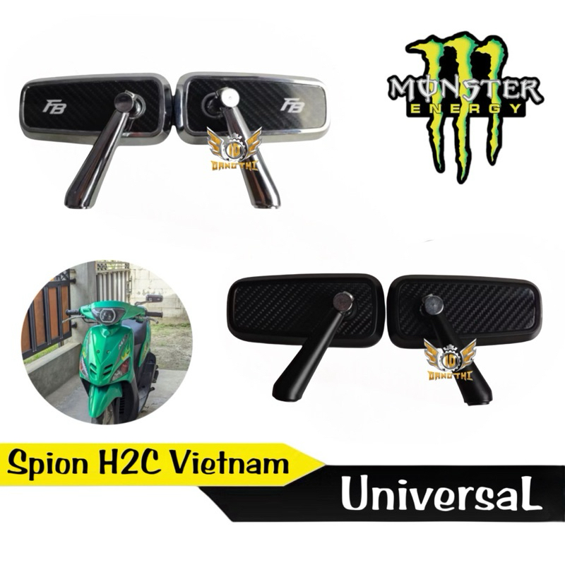 Jual Spion Persegi Circuit Motif Carbon Model H2C Full Cnc Aluminium ...