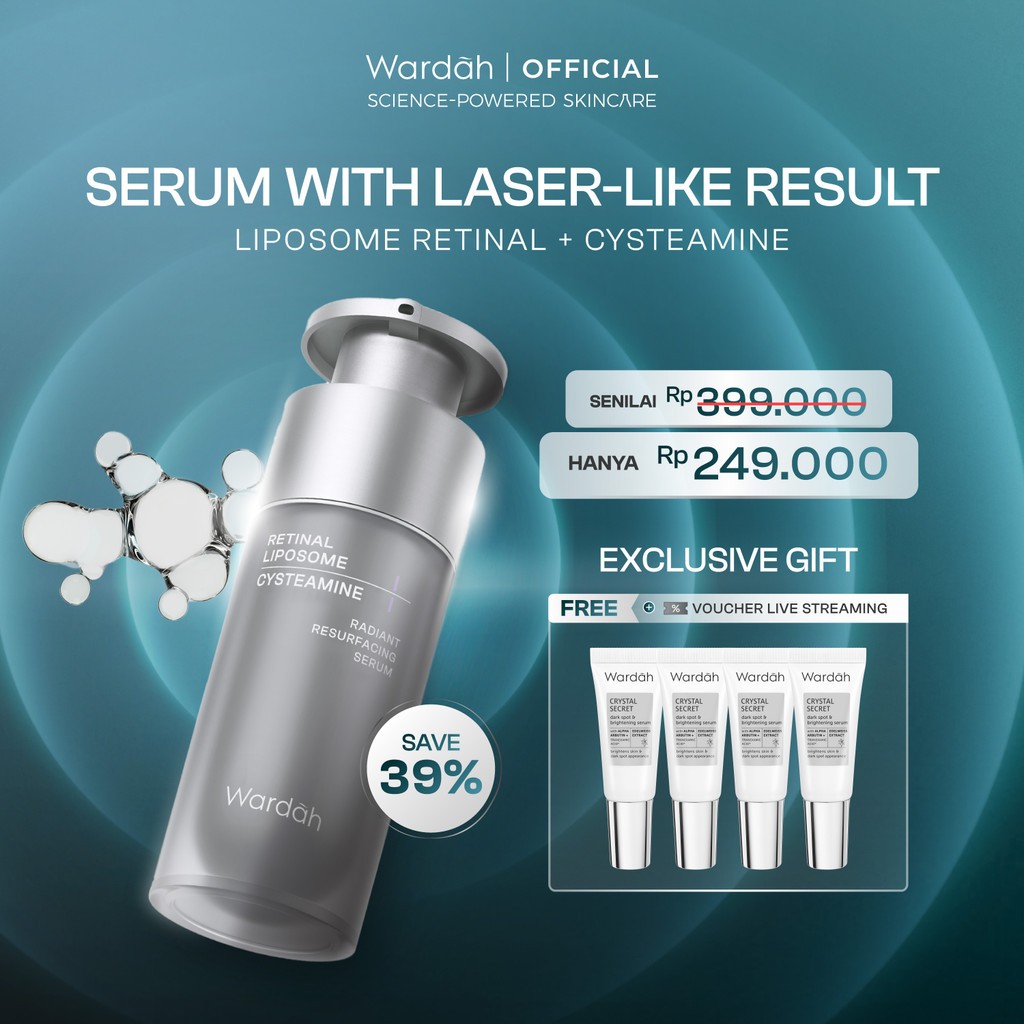 Jual Wardah Radiant Resurfacing Retinal Cysteamine Serum 30 ml - Serum Pencerah, Penghilang ...
