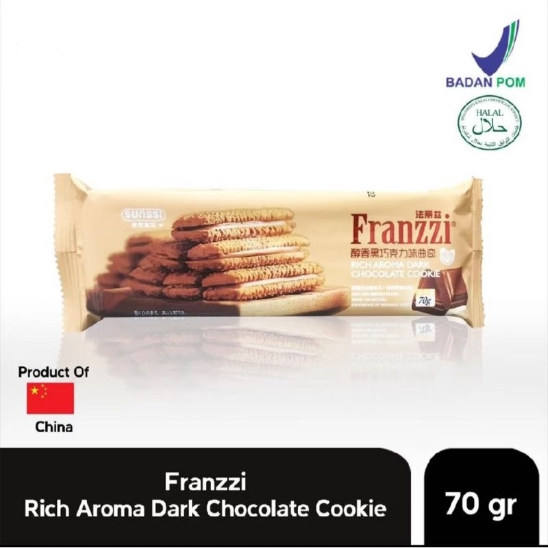 Jual Franzzi Dark Chocolate Flavor Cookies (70 Gr) | Shopee Indonesia