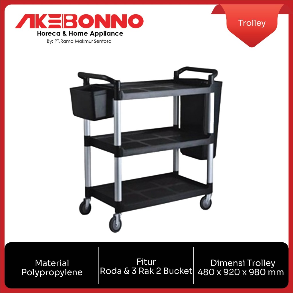 Jual AKEBONNO - Rak/Troli Dorong Plastik Multifungsi 2 Bucket Salon ...