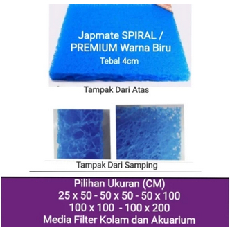 Jual Japmate Premium Spiral Biru 50 X 25 Cm Media Filter Kolam Aquarium ...