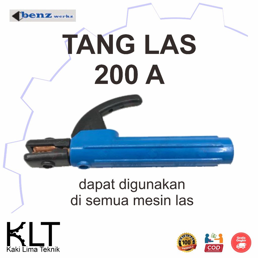 Jual tang las electrode holder 200 A ampere gagang biru Benz BZ-7200 | Shopee Indonesia