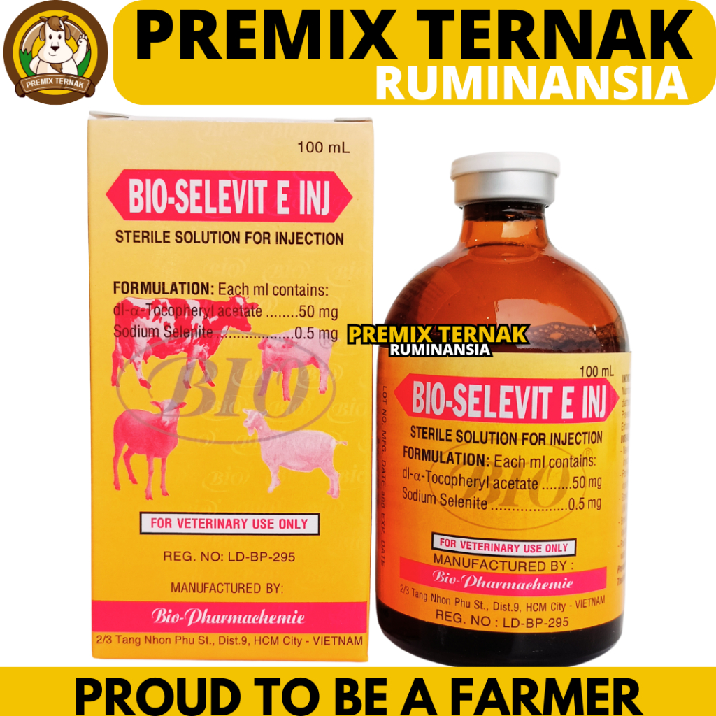 Jual BIO SELEVIT E 100 ML - Vitamin E Selenium Hewan Sapi Kambing Domba ...