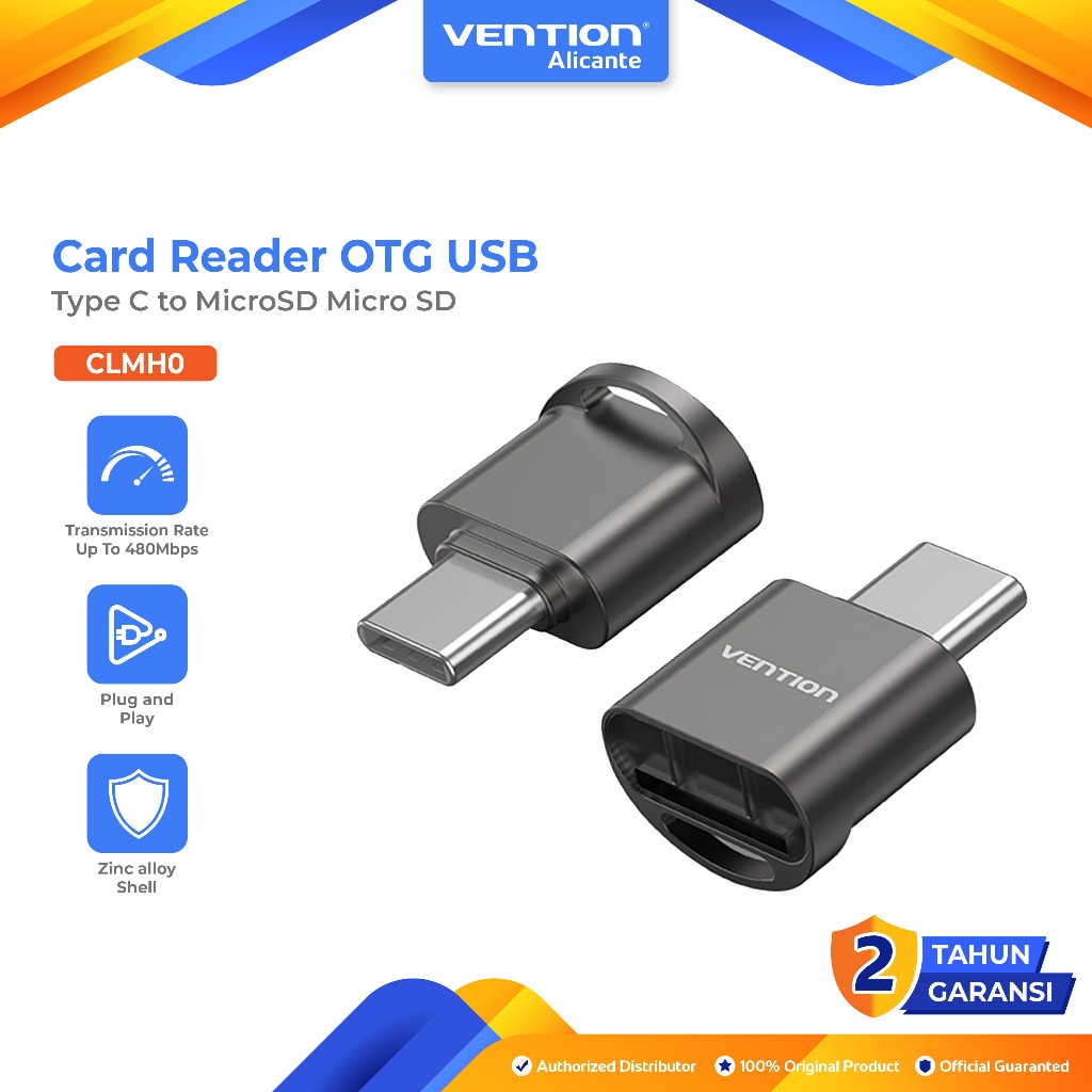 Jual Vention Card Reader OTG USB Type C to MicroSD Micro SD 480Mbps ...