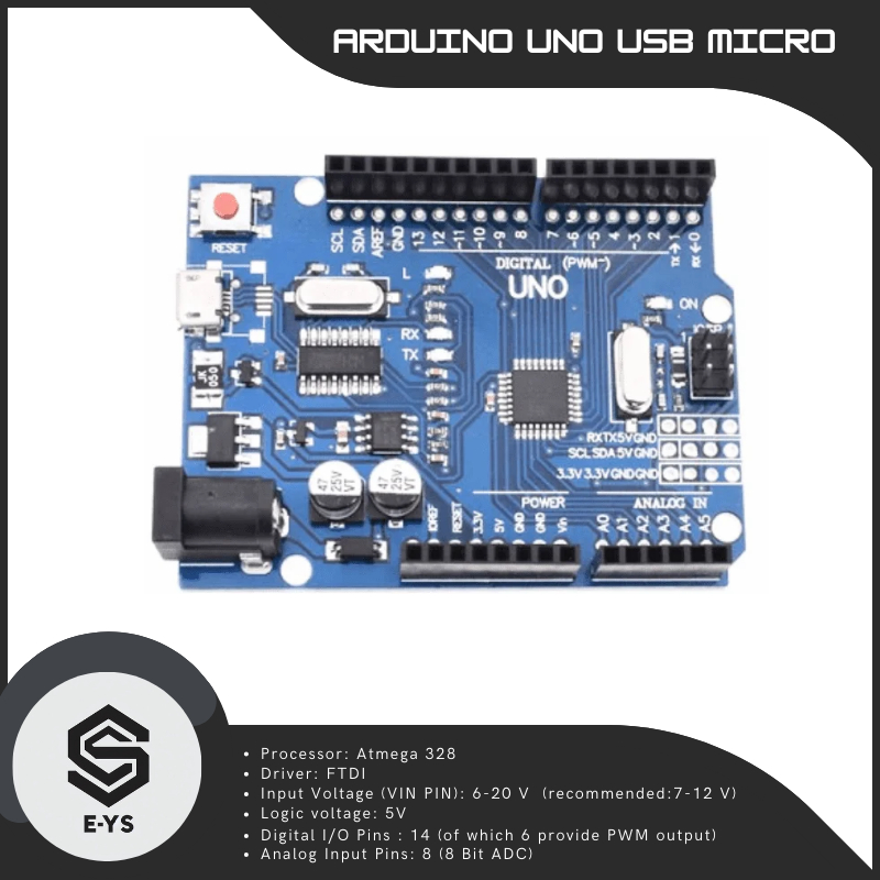 Jual Arduino Uno R3 USB Micro Atmega328 SMD | Shopee Indonesia