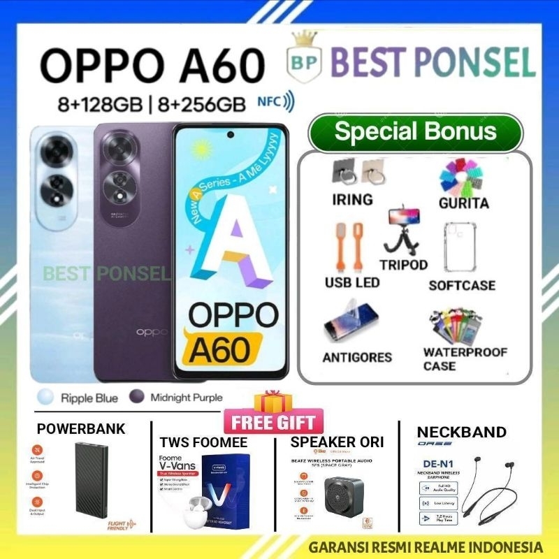 Jual OPPO A60 RAM 8/128GB NFC| A60 8/256GB NFC GARANSI RESMI OPPO ...