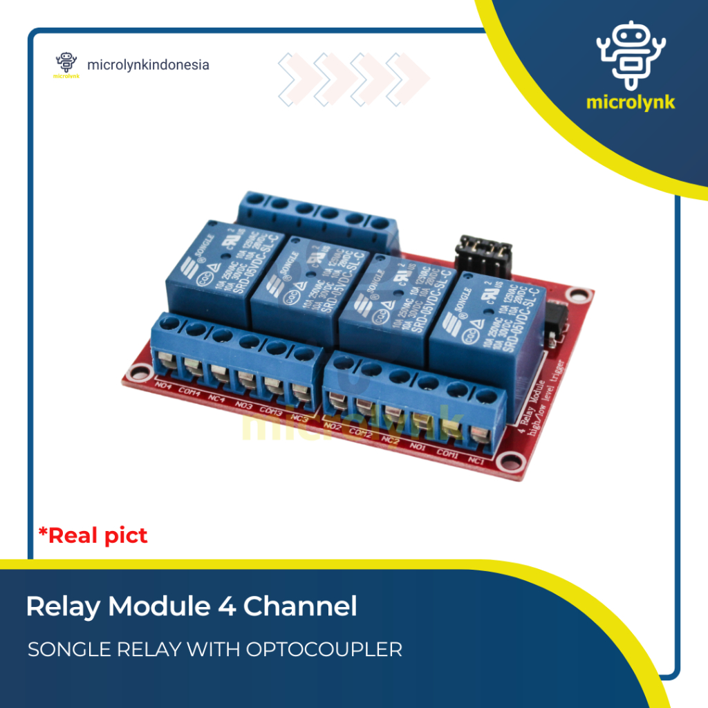 Jual Modul Relay 4 Channel 5V Aktif High Atau Aktif Low Dengan ...
