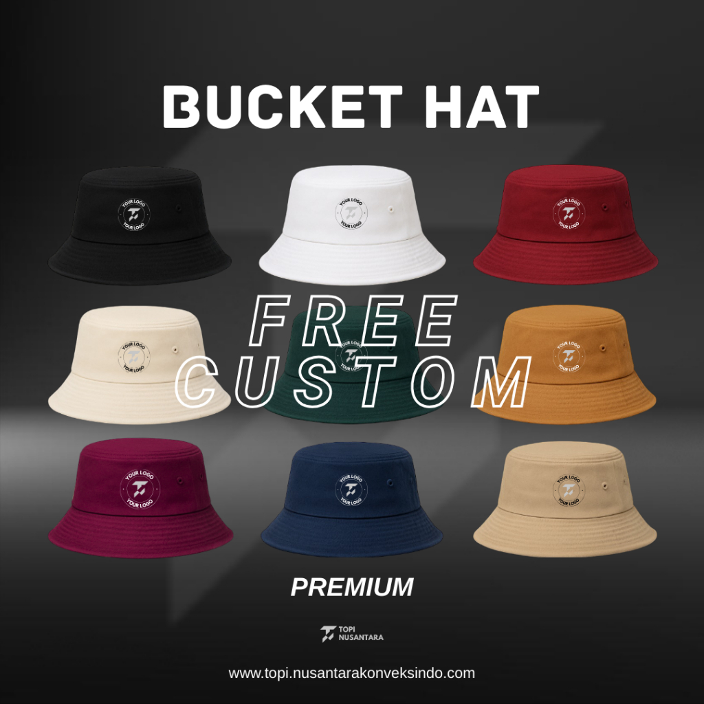 Jual Premium Topi Bucket | Bucket Hat | Topi Polos | Topi Custom ...