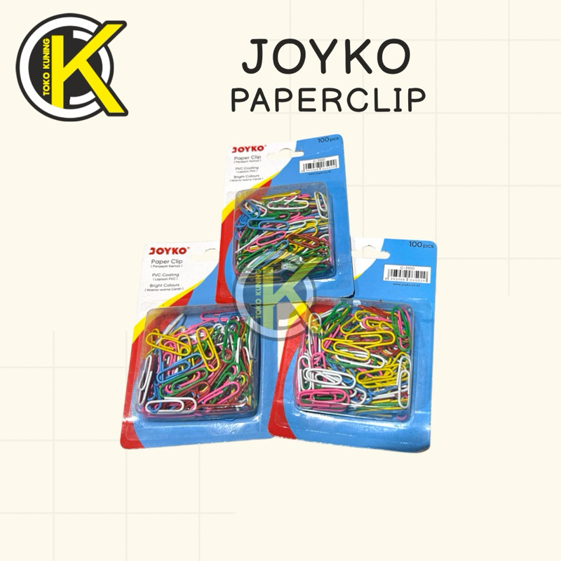Jual Joyko paperclip warna | Klip kertas warna | Paper clip C-3100 ...