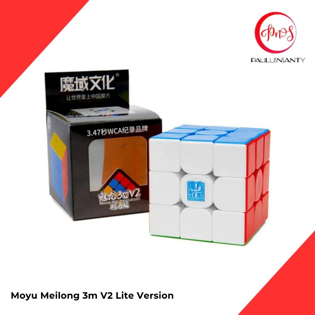 Jual Cube Puzzle 3x3 Moyu Meilong 3M V2 lite Terbaru Moyu Meilong 3M 3 M Magnet Magnetic ...