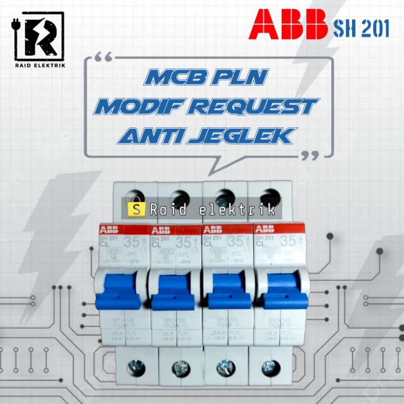 Jual MCB PLN modif ABB SH201 1Phase anti jeglek | Shopee Indonesia