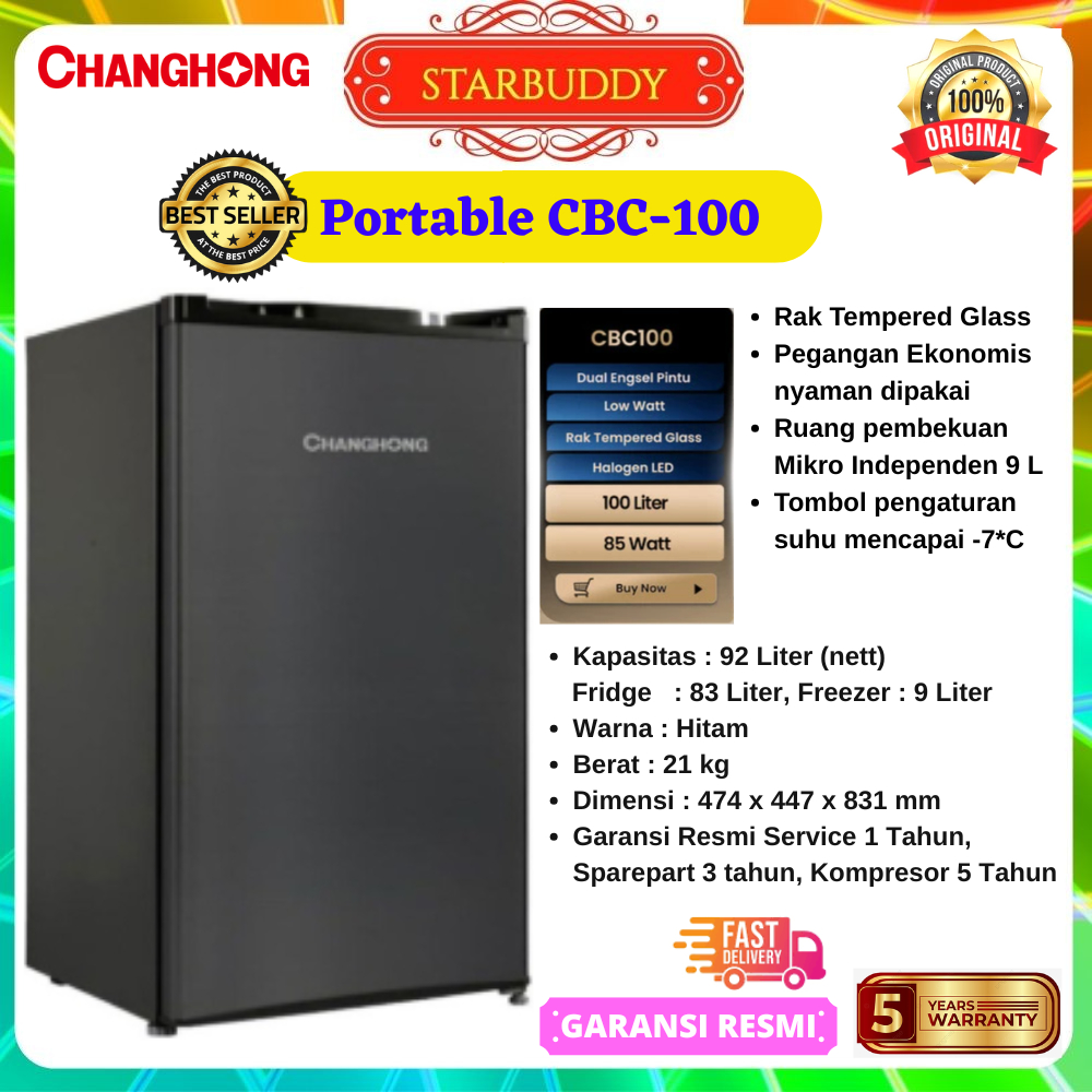 Jual KULKAS CHANGHONG CBC-100 LEMARI ES 1 PINTU CBC100 | Shopee Indonesia