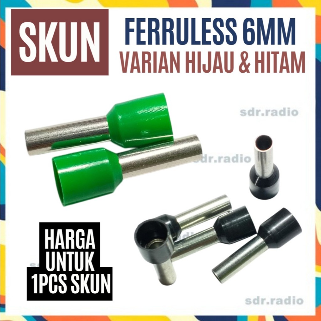 Jual Skun Ferrules 6 mm Feruless skun panjang 6mm Ferruless seri E6012 ...