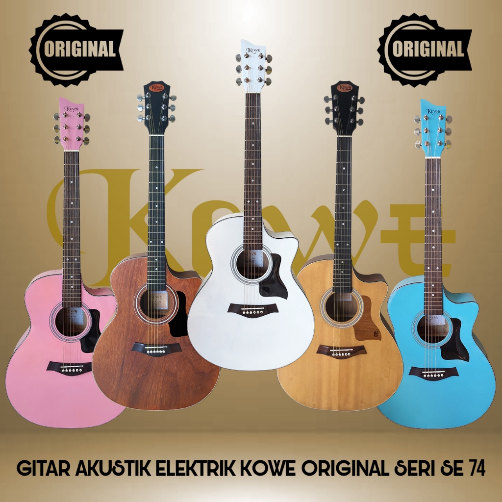 Jual Gitar Akustik Elektrik KOWE SE 74 Original Free Packing Kayu Bergaransi | Shopee Indonesia