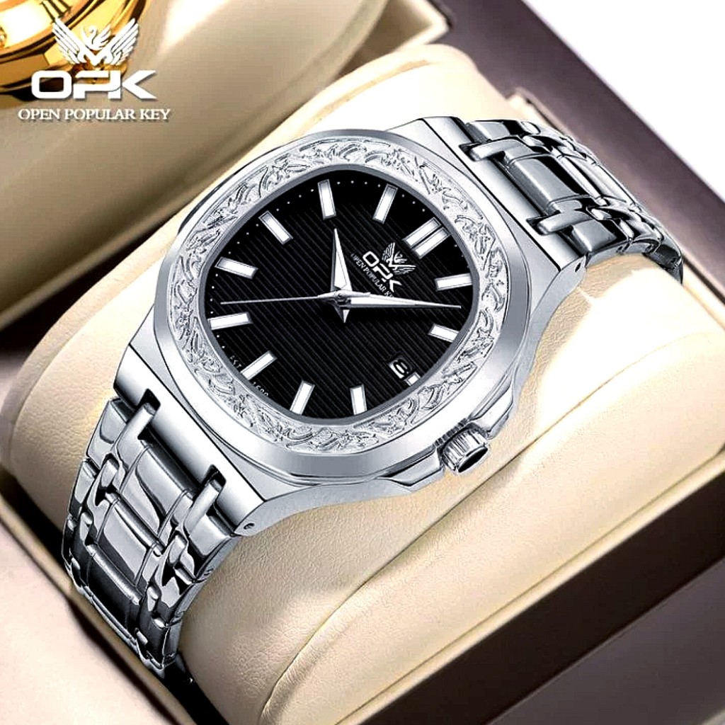Jual Jam Tangan Pria OPK 8145 Anti Air Original Cowok Mewah Stainless ...