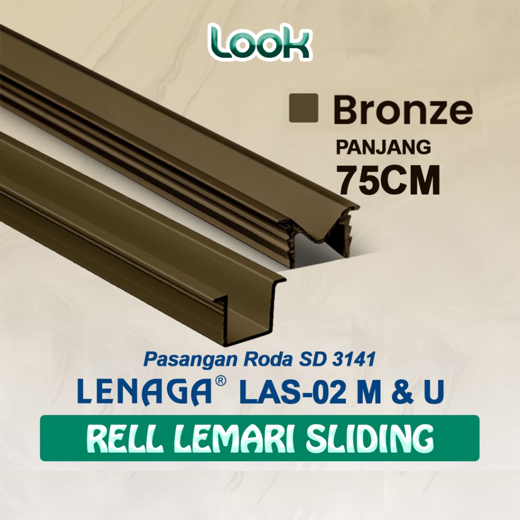 Jual (75CM) Rel Lemari Sliding Geser U & M SD - 3141 Lenaga | Rel Alumunium | Rel UV / UM ...
