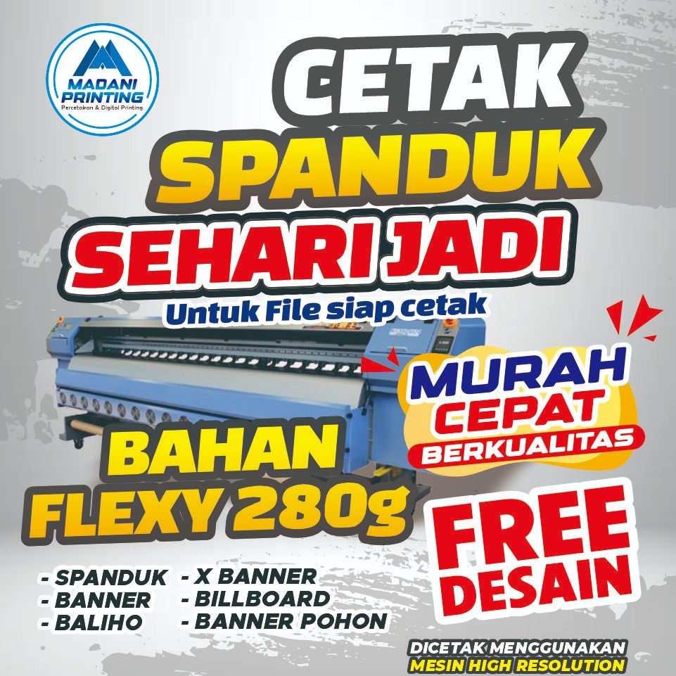 Jual [FREE DESAIN] Cetak Spanduk | Banner | Baliho | Backdrop Bahan Flexy 280gsm-Murah Cepat ...