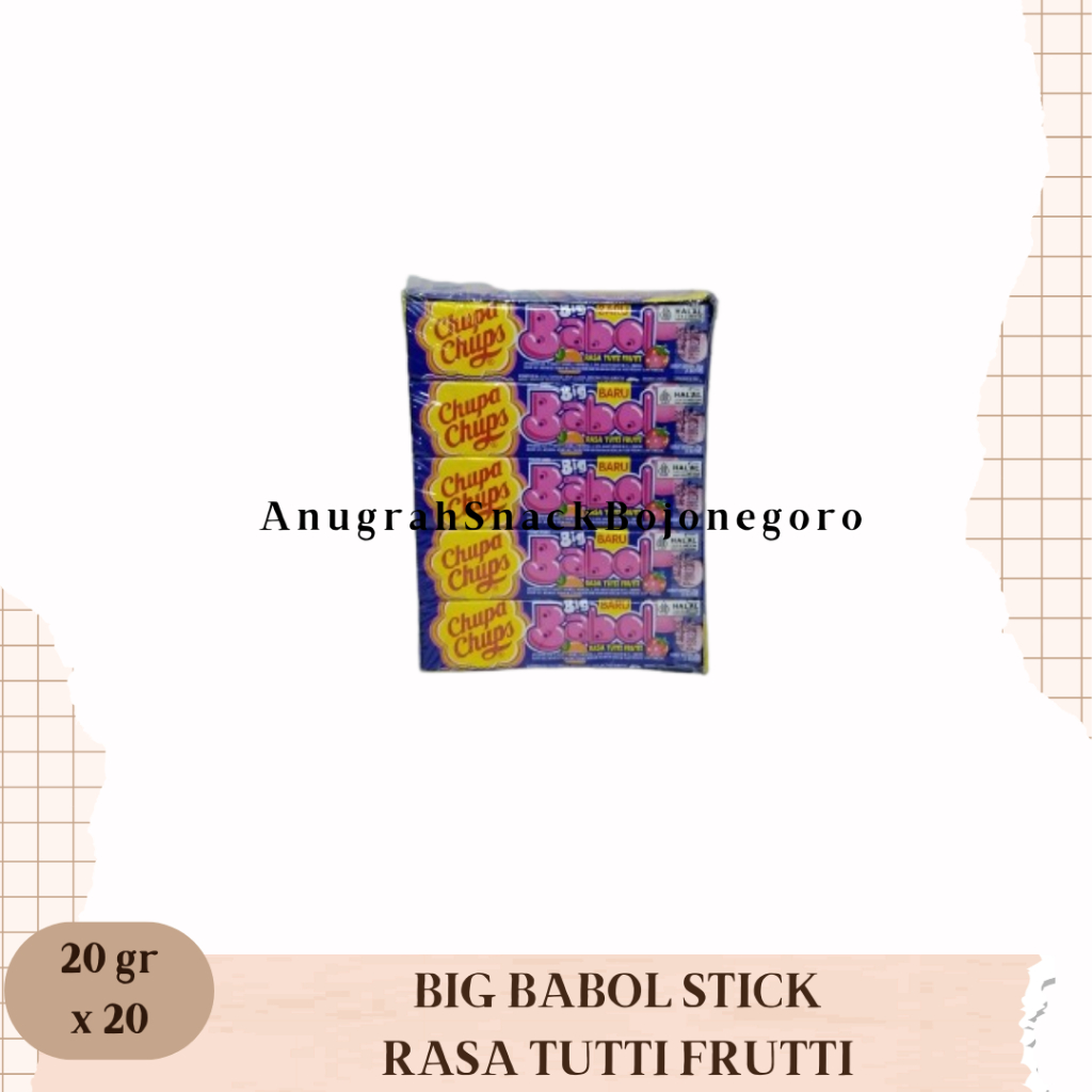 Jual Permen Karet Big Babol Stick Rasa Tutti Frutti 20gr x 20 | Shopee Indonesia