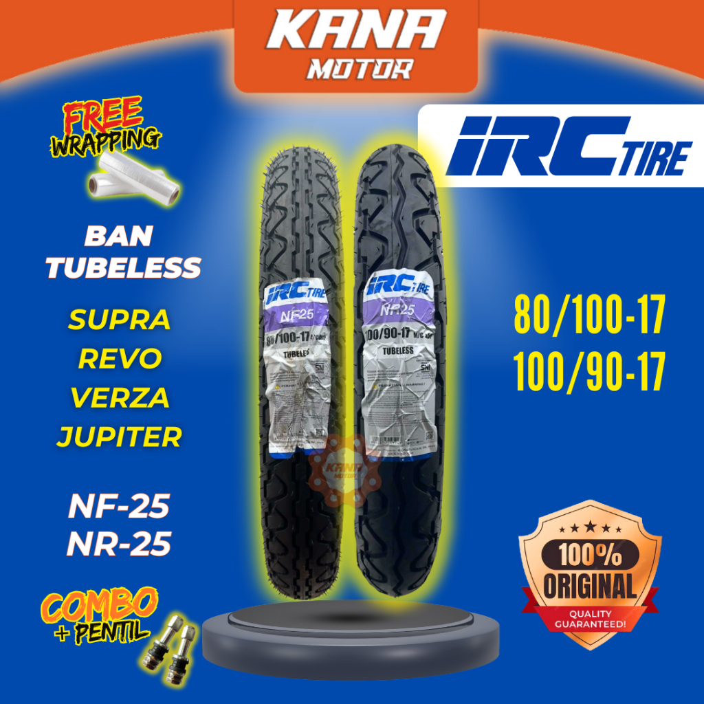 Jual [BISA COD] BAN LUAR IRC TIRE TUBELESS RING 17 NF25 NR25 80/100 100 ...