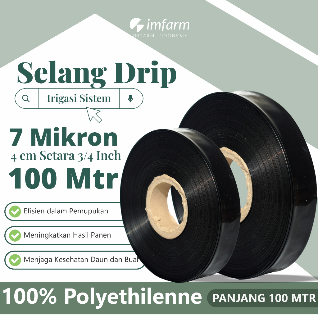 Jual Selang Drip 7 micron 4 cm 100 meter - Pipa 3/4 Inch | Shopee Indonesia