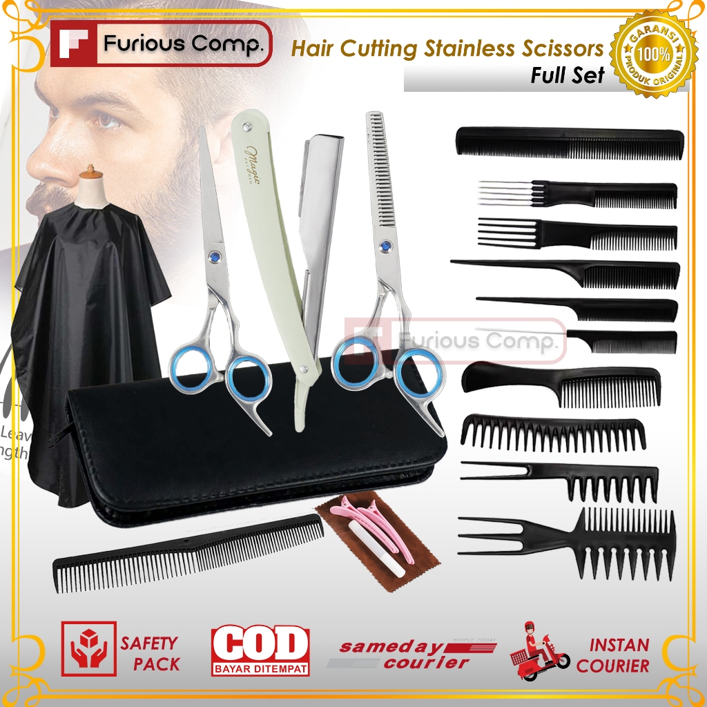 Jual Set Alat Potong Rambut Paket Lengkap Gunting Rambut Profesional ...