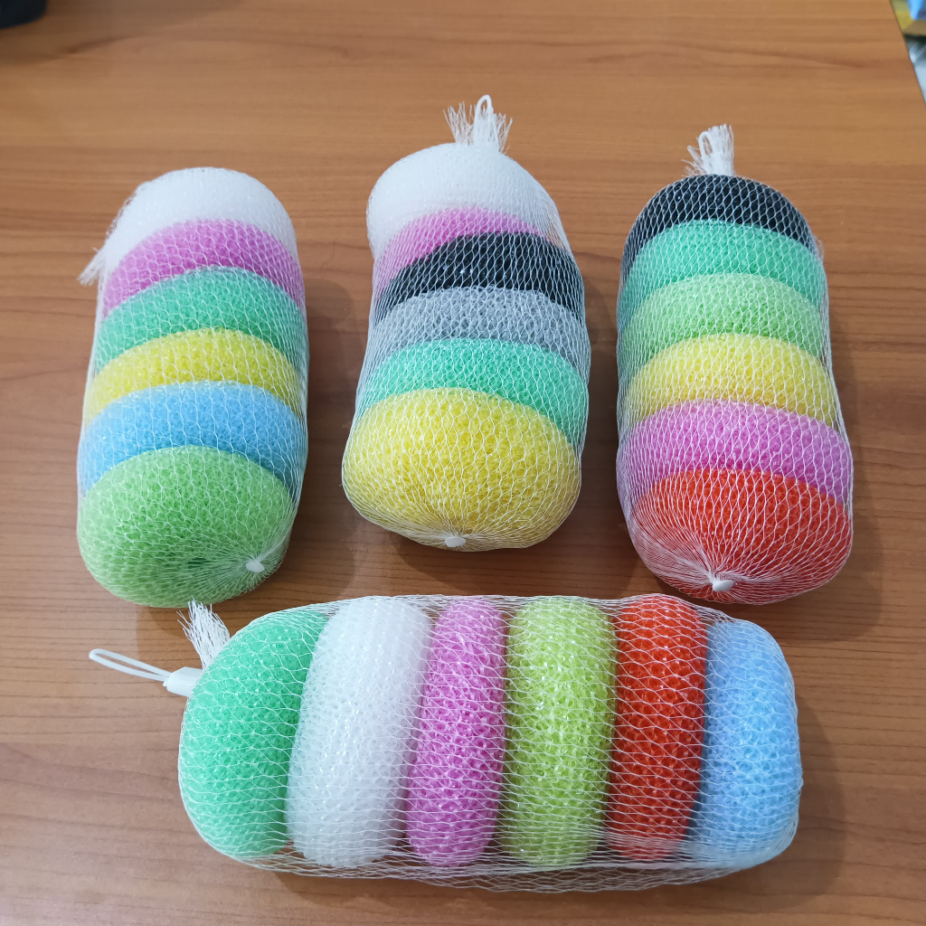 Jual (1 Pack Isi 6 Biji) Sabut Cuci Bentuk Donat / Serabut Nylon Cuci ...