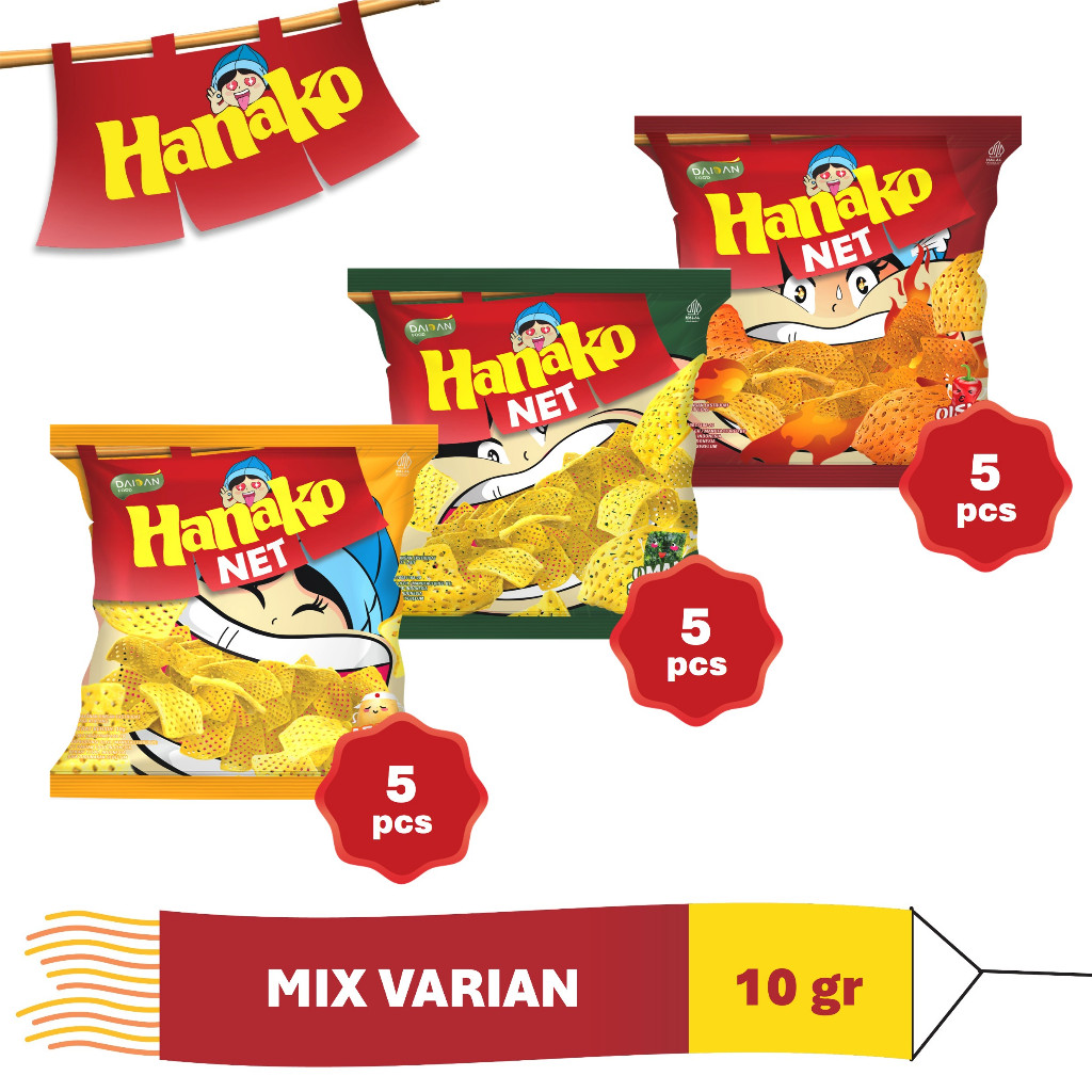 Jual Hanako Snack Net Mix Varian 15 x 10 gr | Shopee Indonesia