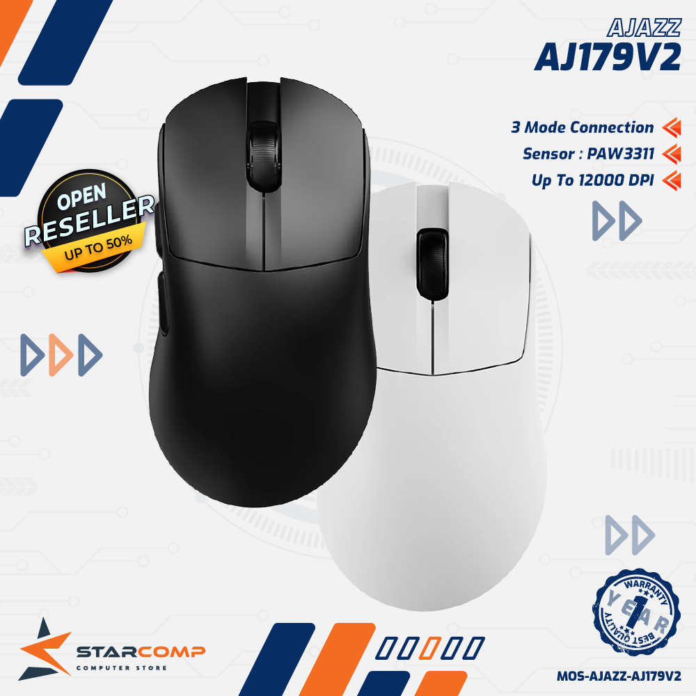 Jual Ajazz AJ179 V2 Ergonomic Mouse Gaming Wireless Right Handed -Ajazz AJ179V2 | Shopee Indonesia