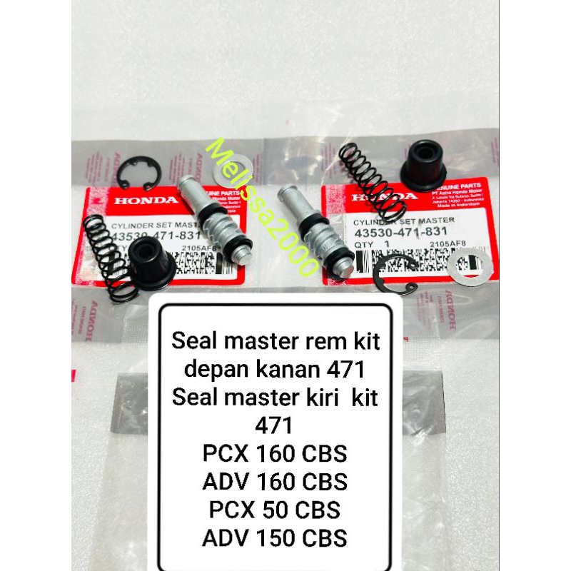 Jual Seal master rem kit depan kanan 471+Seal master kiri 471 PCX 160 ...