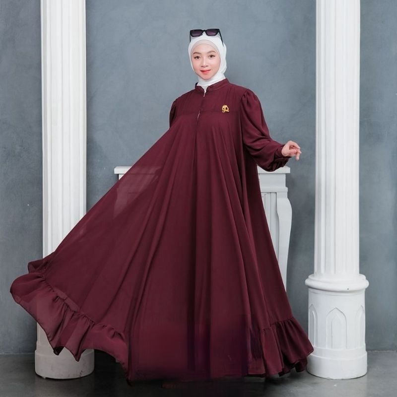 Jual Gamis lebar mayung Ceruti polos (gamis only) | Shopee Indonesia