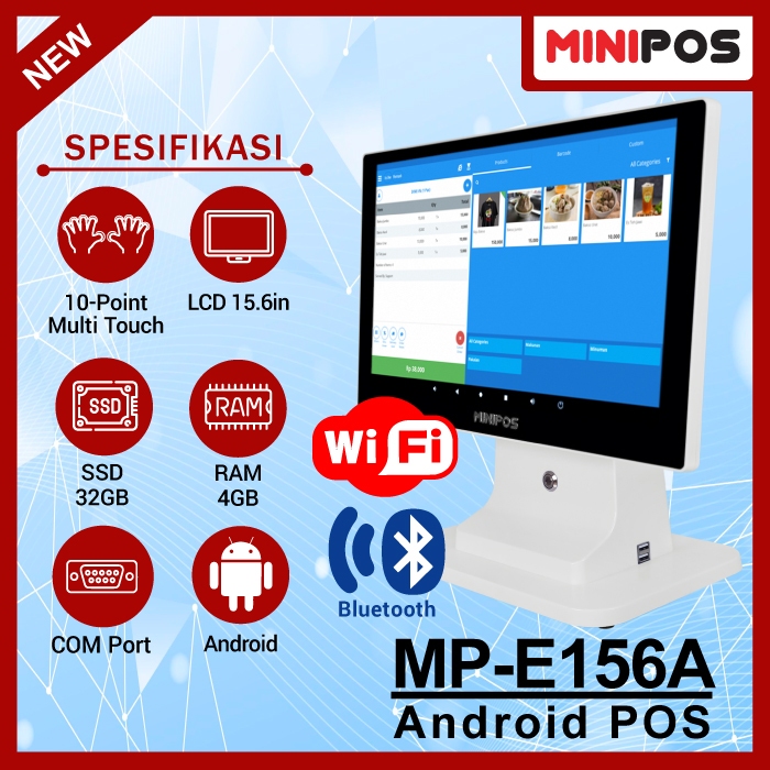 Jual POS Android Mesin Kasir MINIPOS MP-E156A Multi Touch 15.6in Quad Core Coretex A55 ram 4gb ...