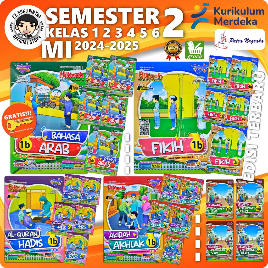 Jual LKS MI KELAS 1 2 3 4 5 6 1-6 SEMESTER 2 KURIKULUM MERDEKA | HIKMAH PUTRA NUGRAHA | FIKIH ...