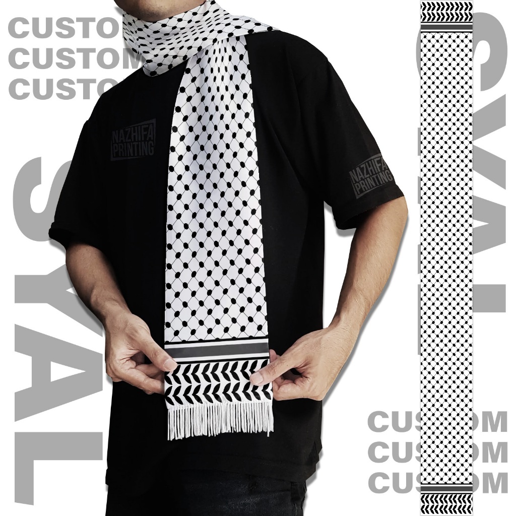 Jual Nazhifa Printing - Syal Batik Palestina, Jaring Putih, Scarf Leher ...