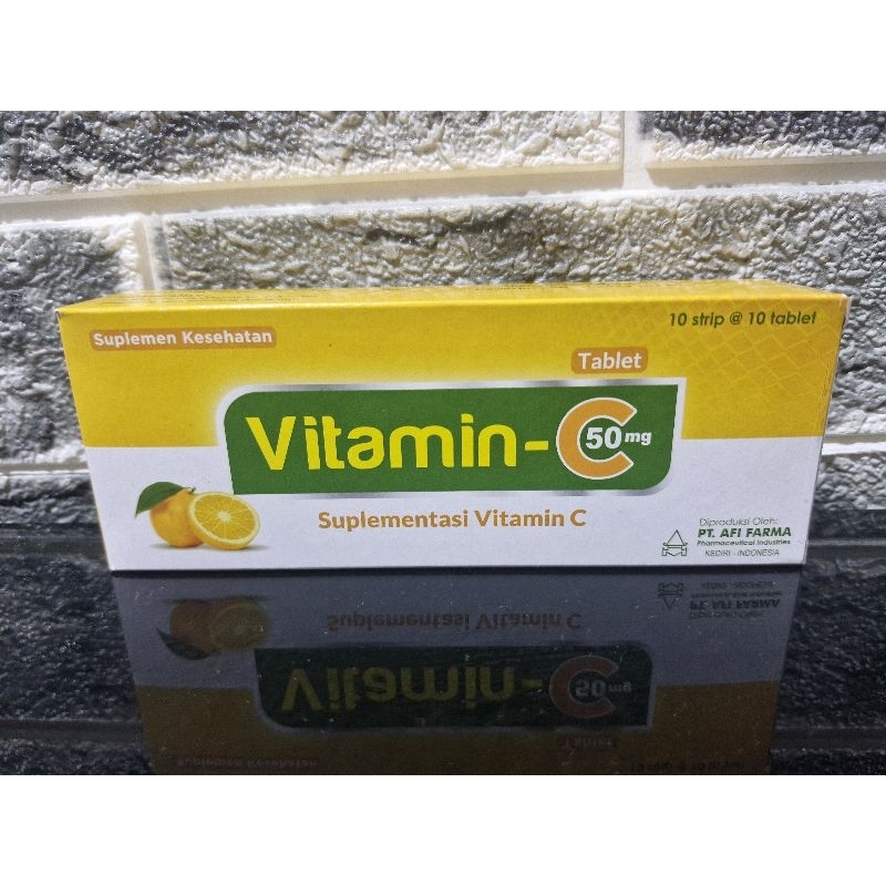 Jual VITAMIN C 50 MG AFI FARMA BOX ISI 100 TABLET - Vitamin Rasa Jeruk ...