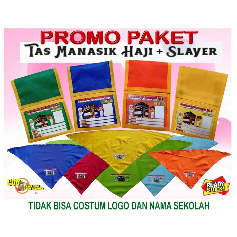 Jual Sepaket Tas manasik haji anak dan slayer tidak bisa costum ...