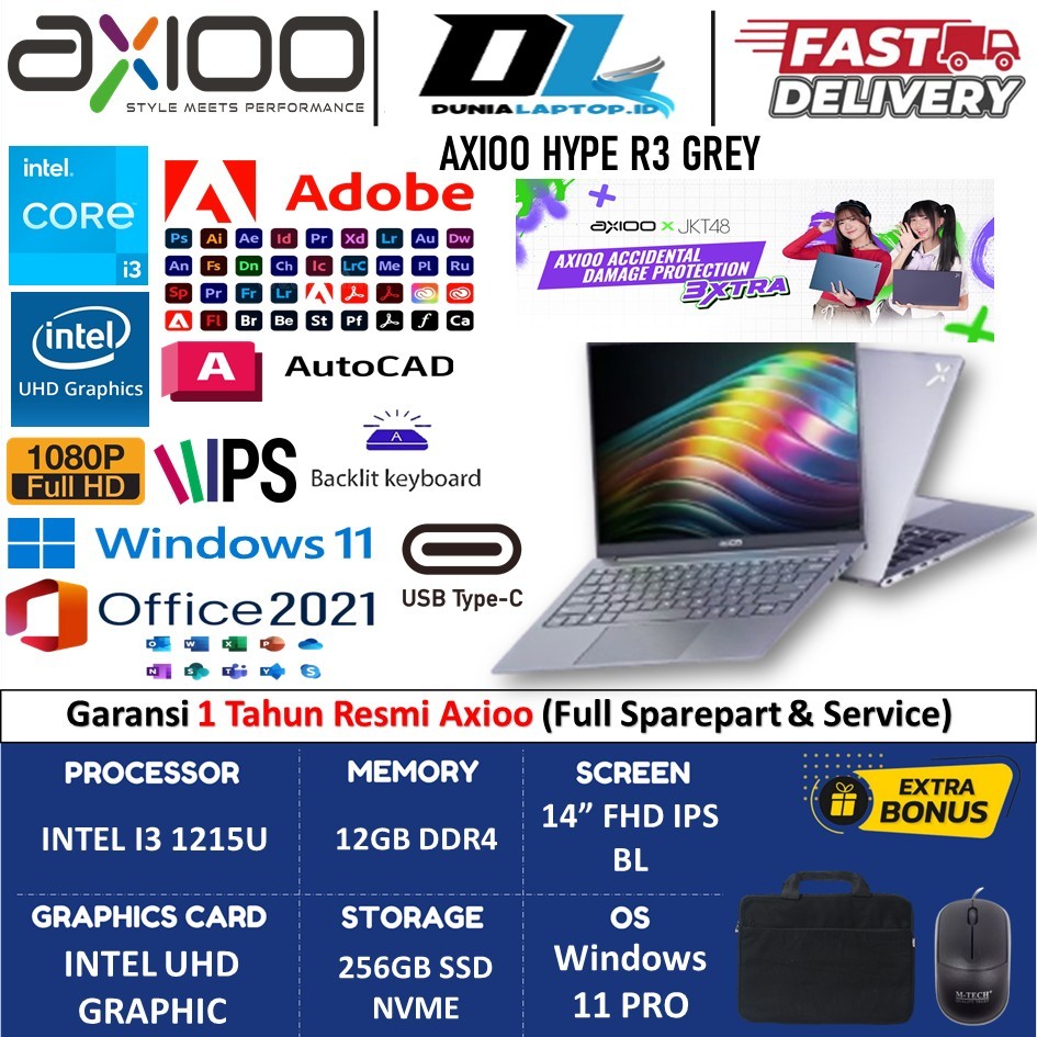 Jual Axioo MyBook Hype R3 Intel i3 1215U RAM 12GB 256GB SSD 14" FHD IPS ...